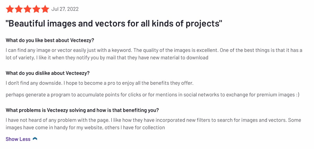 Vecteezy Gains 1,100+ Reviews In Under 6 Months With G2 In-App Review Lever